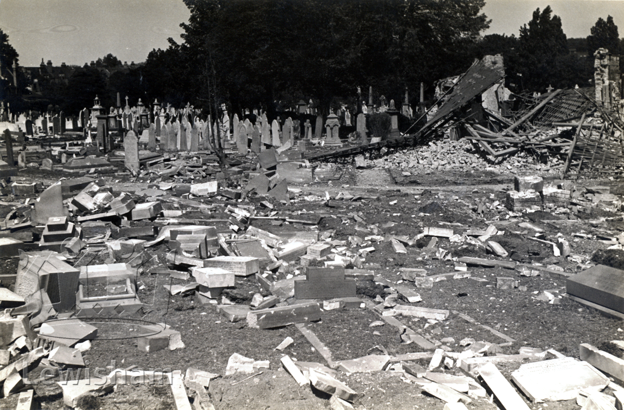 Brockley Cemetery - Church of England Chapel bomb damage - Lewisham ...
