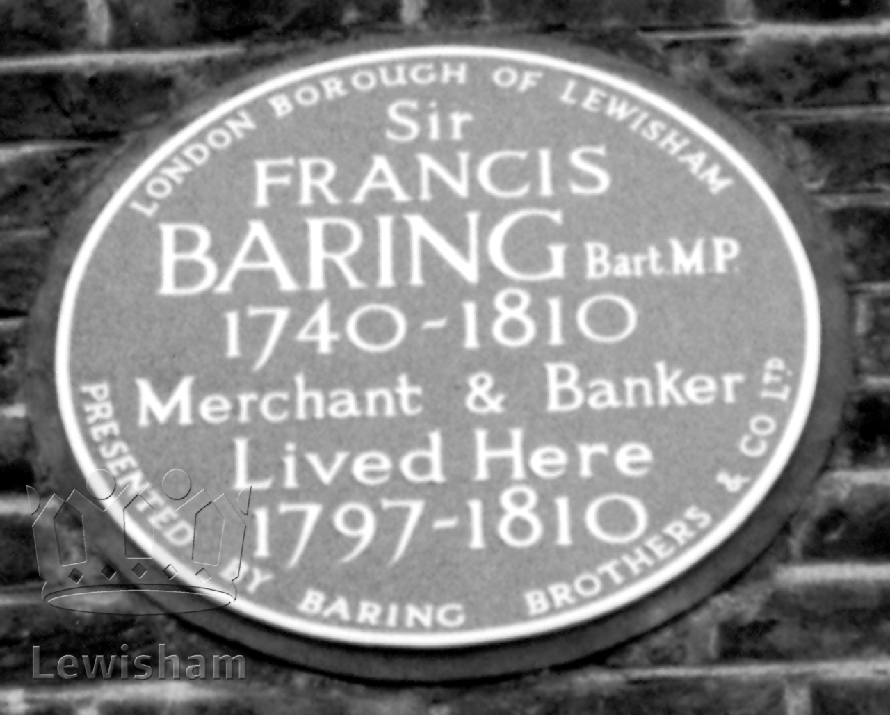 Sir Francis Baring Plaque, Manor House - Lewisham Borough ...